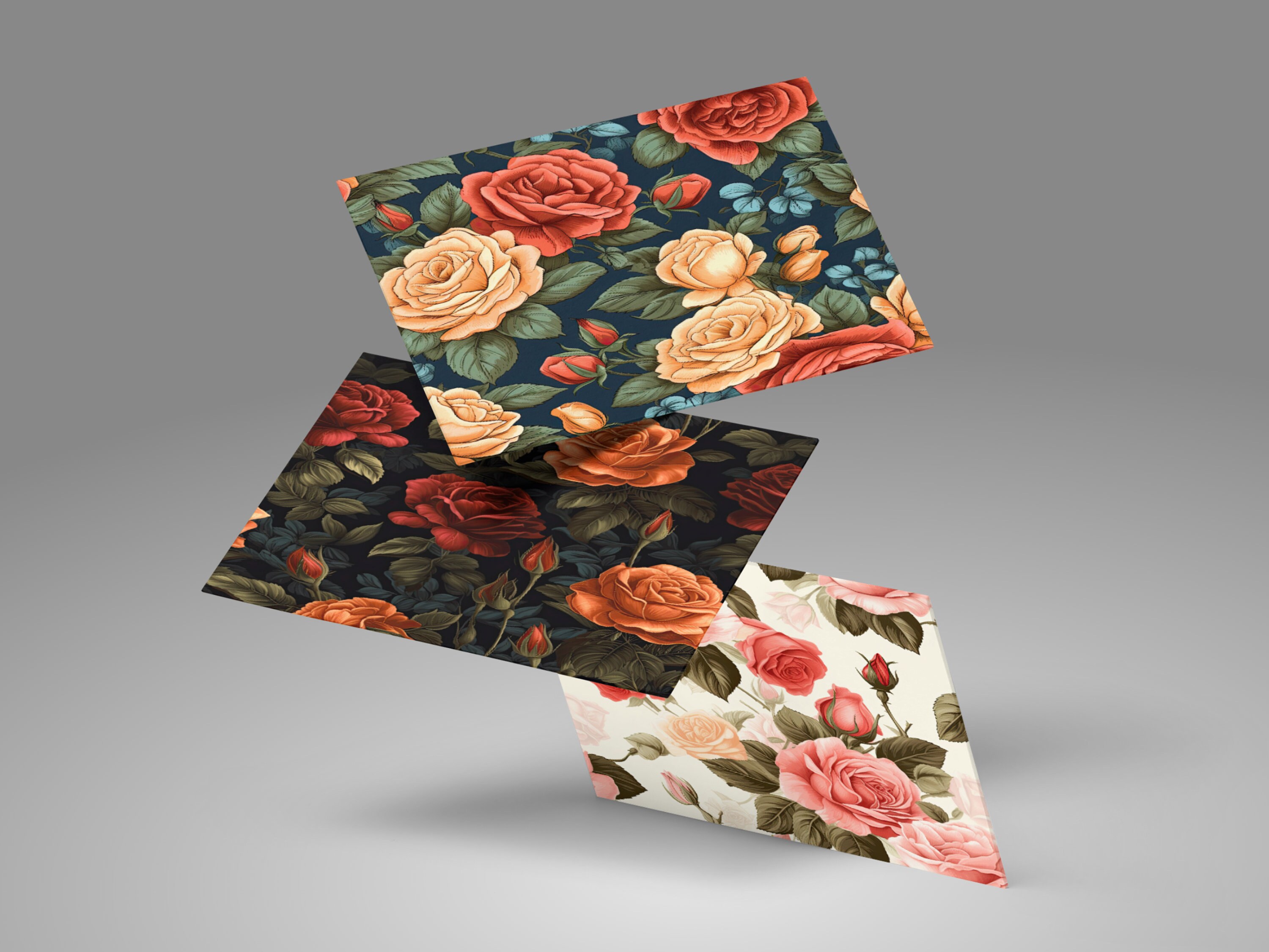 Rose Digital Paper Pack | Floral Digital Paper | Roses Digital Paper ...