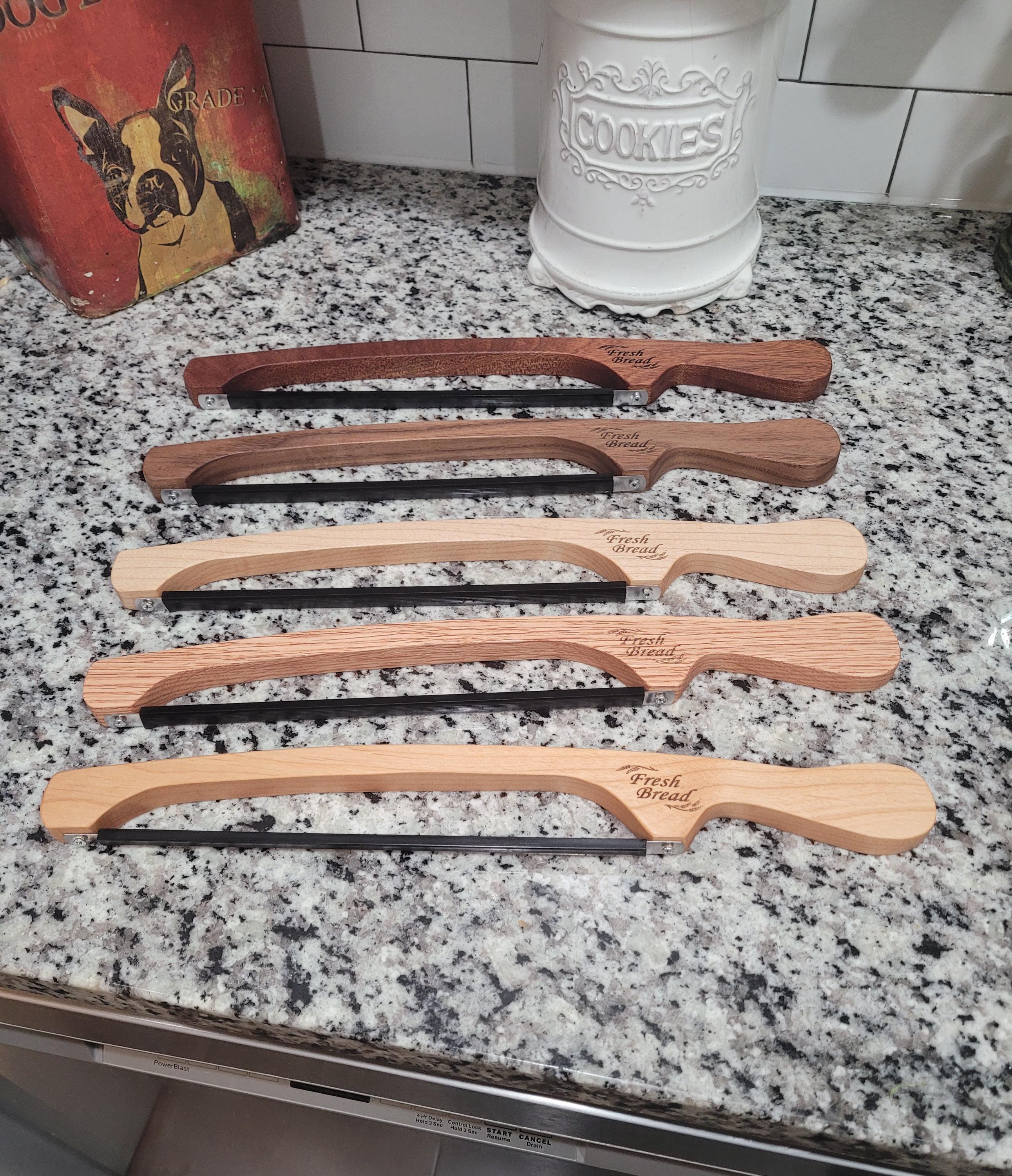 Custom Hardwood Bread Knife W/stand: Stainless Steel Blade | Sourdough ...