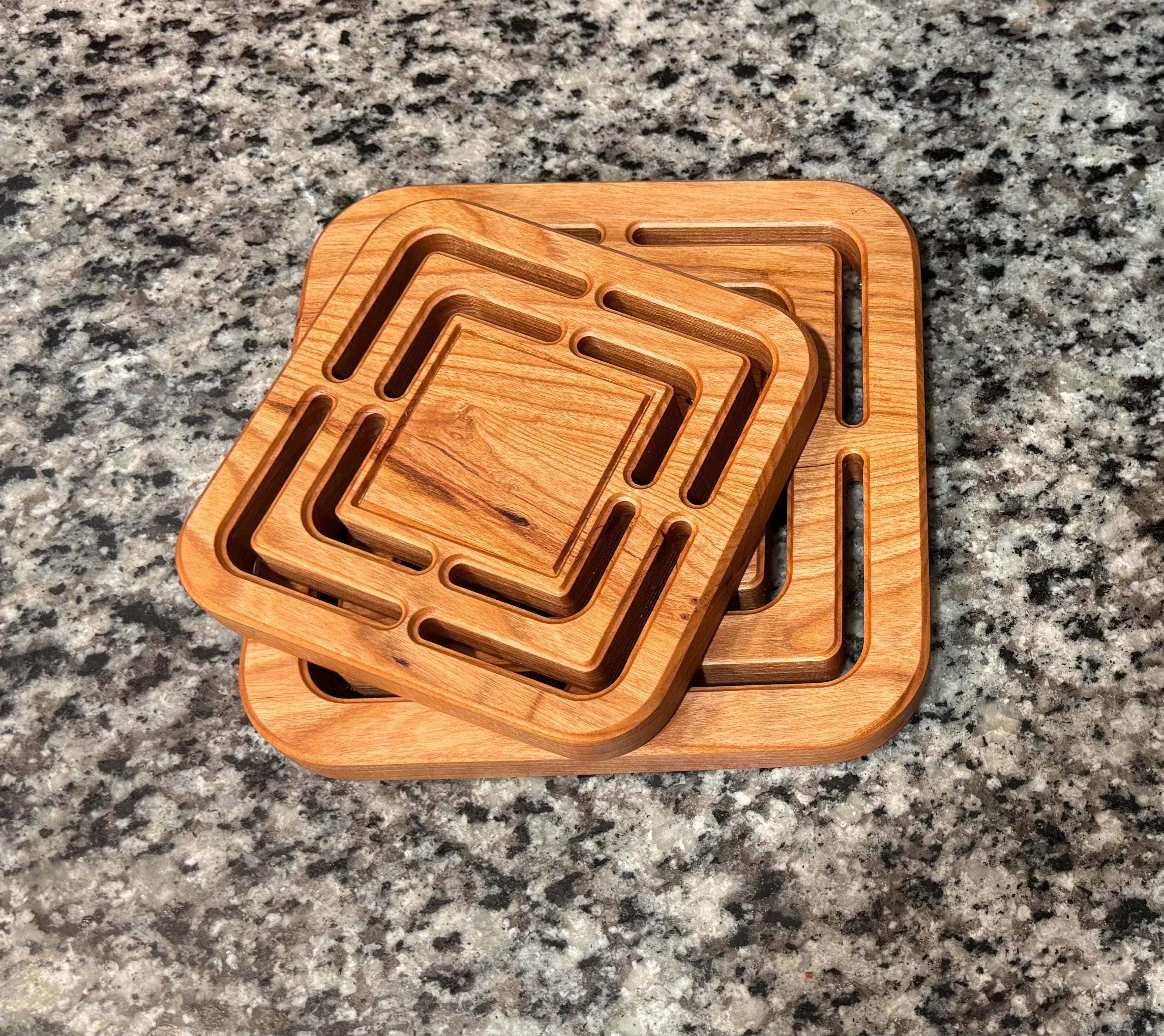 Handcrafted Hardwood Trivet Set – Custom Engraved | Housewarming Gift ...
