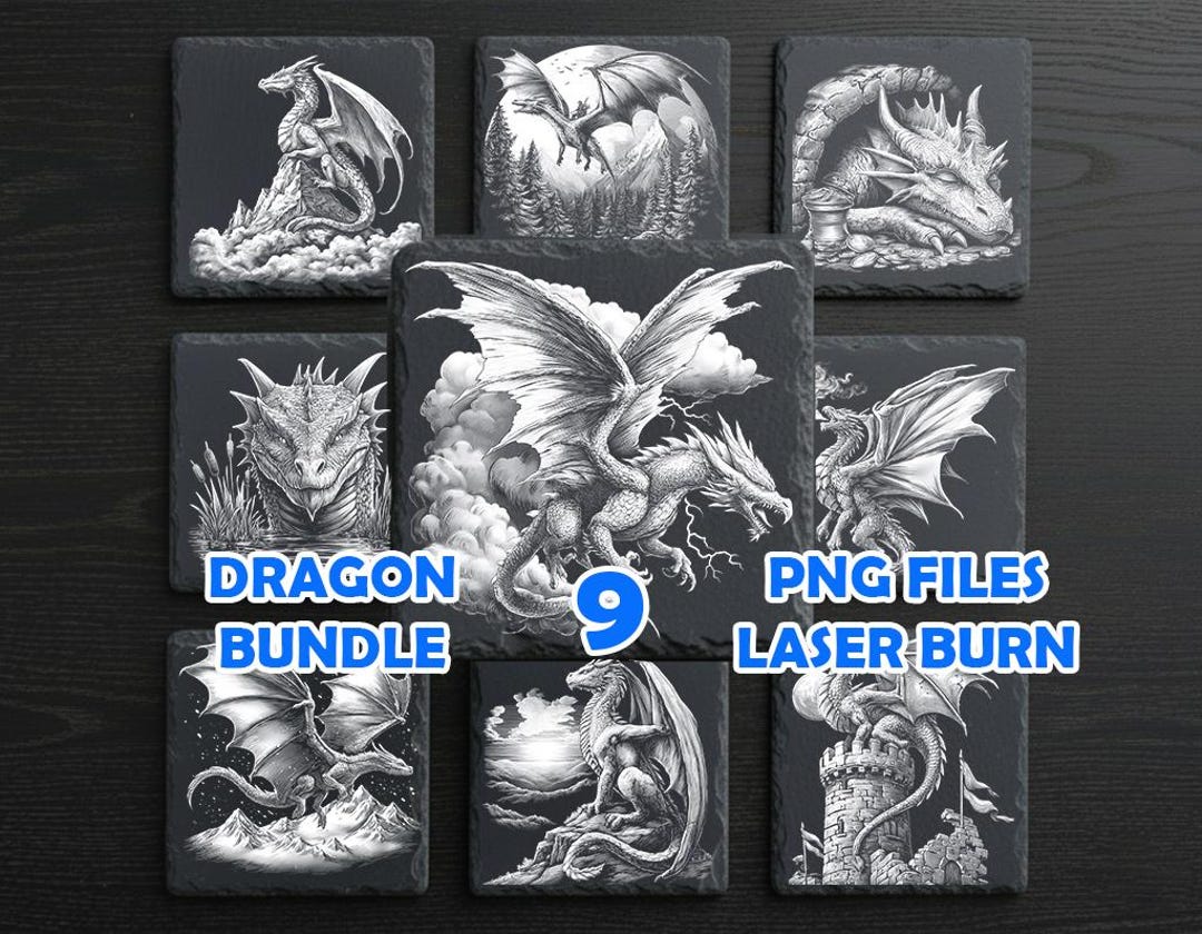 Dragon Laser Engraving PNG Bundle – Digital Files for Glowforge ...