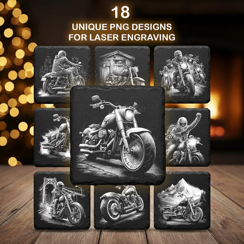 Motorcycle Engraving Bundle – Laser Ready Chopper Pngs for Slate ...