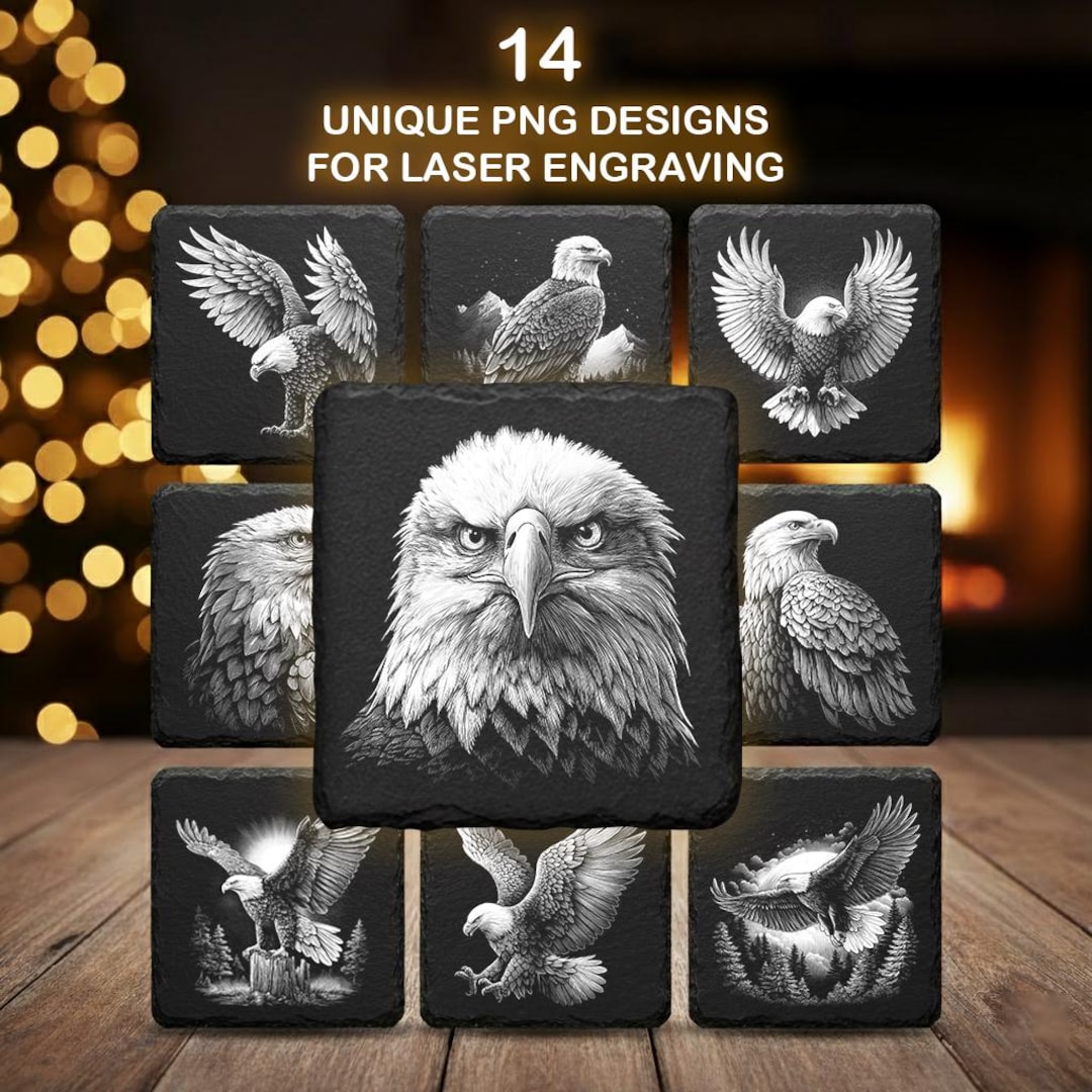 American Bald Eagle Engraving Bundle – Patriotic Pngs for Laser and CNC ...