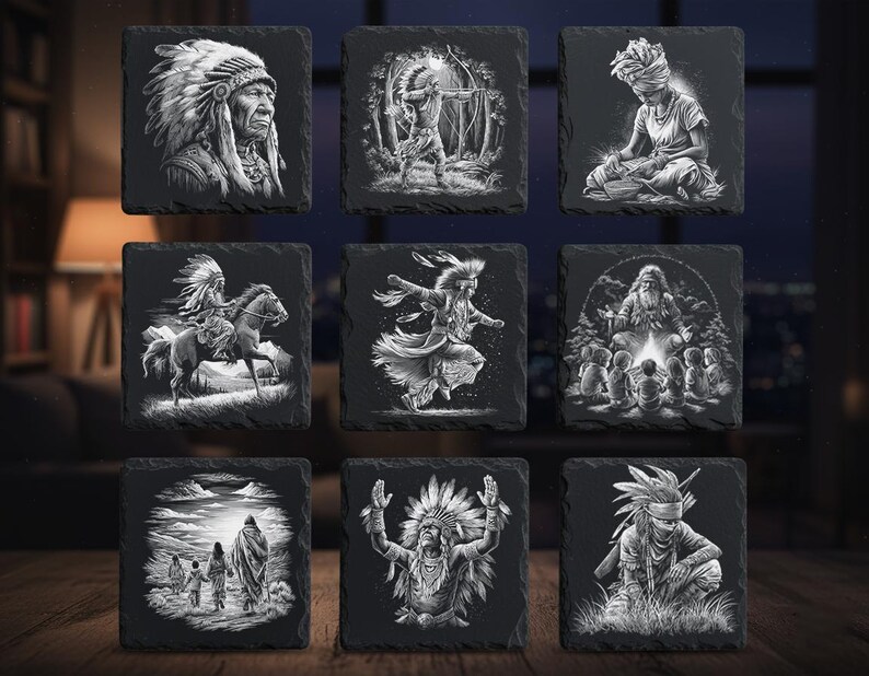 Native People Engraving Bundle – Tribal & Indigenous Laser Ready PNG ...