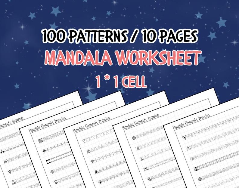 Mandala Patterns Worksheets | 1x1 Cell Training Sheets | PDF & JPEG ...