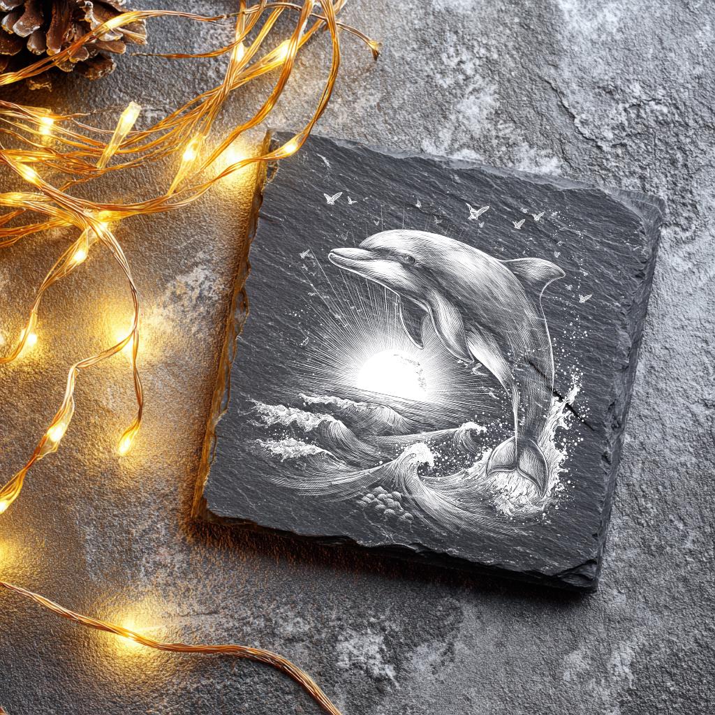 Dolphin Engraving Bundle – 15 Ocean Wildlife PNG Files for Laser ...