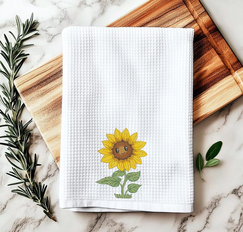 Sunflower Embroidery Design, Sunflower With Leaf Machine Embroidery ...