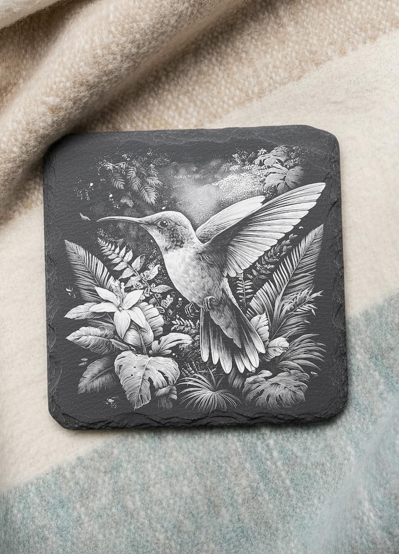Hummingbird Engraving Bundle – Floral Bird PNG Files for Laser ...
