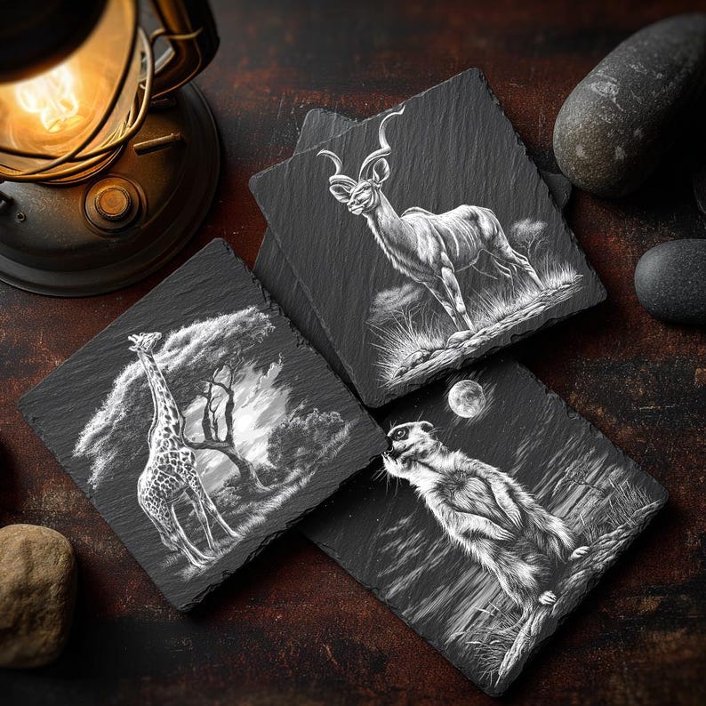 Safari Wildlife Laser Engraving Bundle – Lion, Giraffe PNG Files for ...