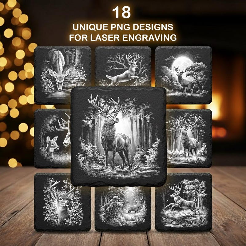 Deer Laser Coaster Files - Etsy
