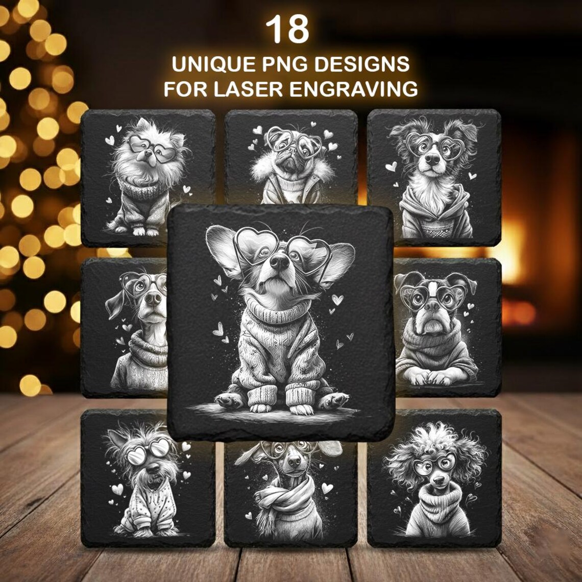 Valentine Dogs Engraving Bundle – Funny Dog Pngs for Laser and CNC ...