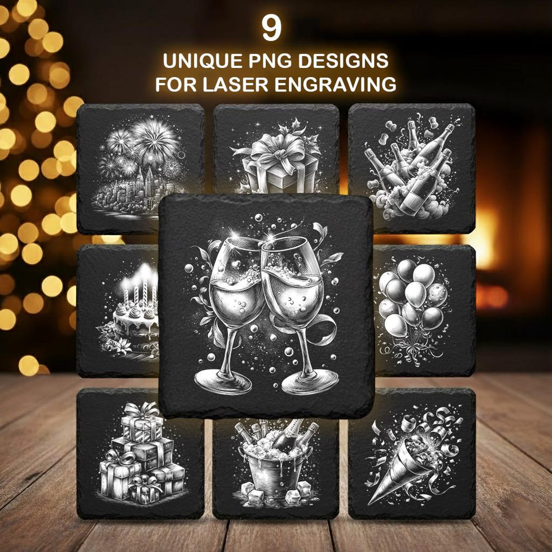 Party Celebration PNG Bundle | Laser Engraving Files for Glowforge ...