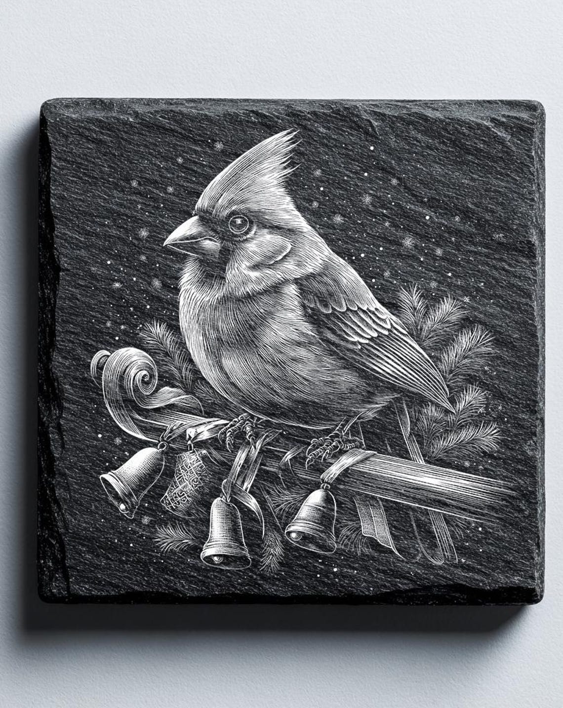Cardinal Winter Laser Engraving Bundle – 16 Holiday PNG File for Slate ...