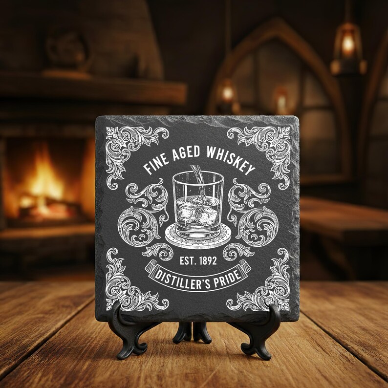 Whiskey Laser Engraving PNG Bundle – Vintage Bar Coaster Designs for ...