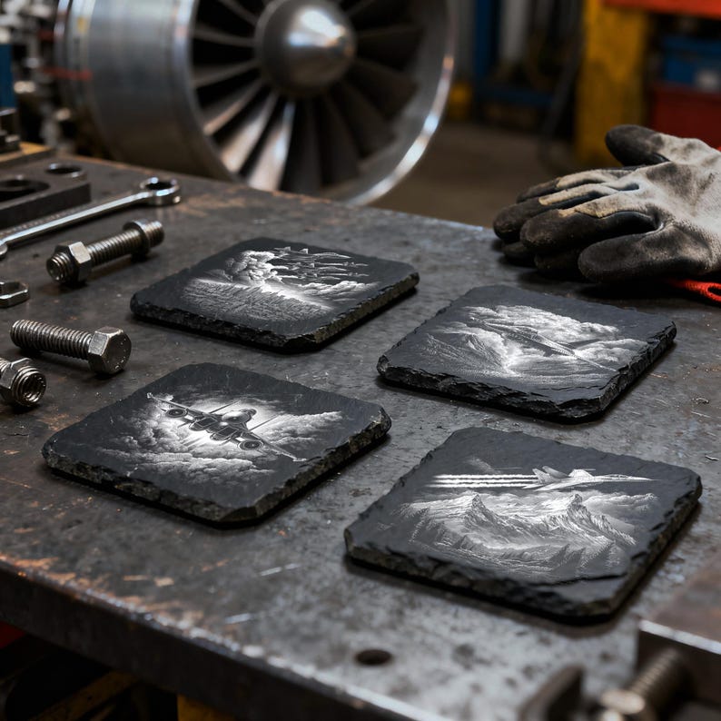 14 Fighter Jet Engraving Set – Laser Pngs for Slate Coasters - Etsy
