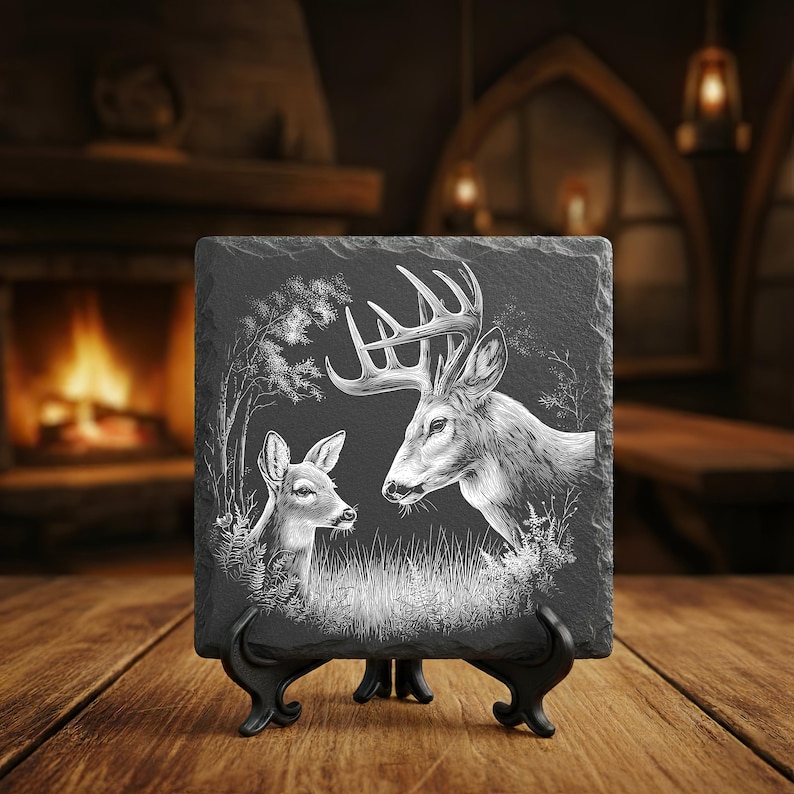 Deer Hunting Laser Engraving Files – Wildlife Scene Pngs, SVG for Slate ...