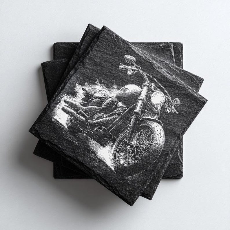 Motorcycle Engraving Bundle – Laser Ready Chopper Pngs for Slate ...