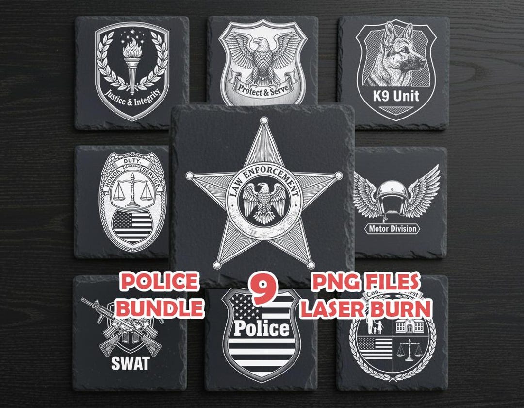 Police Laser Engraving PNG Bundle – Law Enforcement Badge Designs for ...