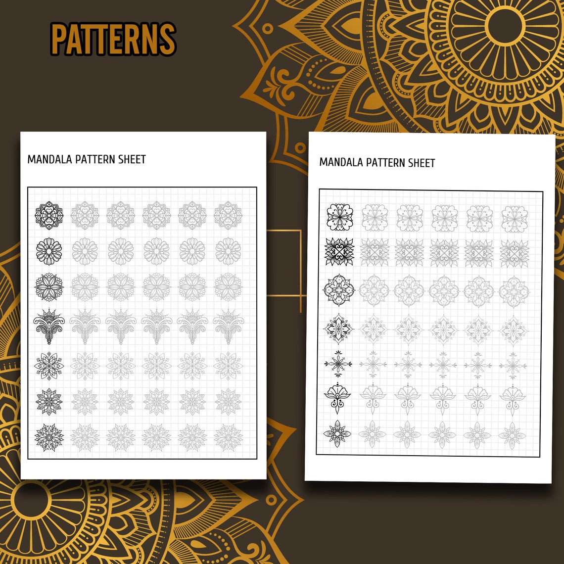 Mandala Pattern Sheets, DIY Pattern Templates, Printable Art Therapy ...