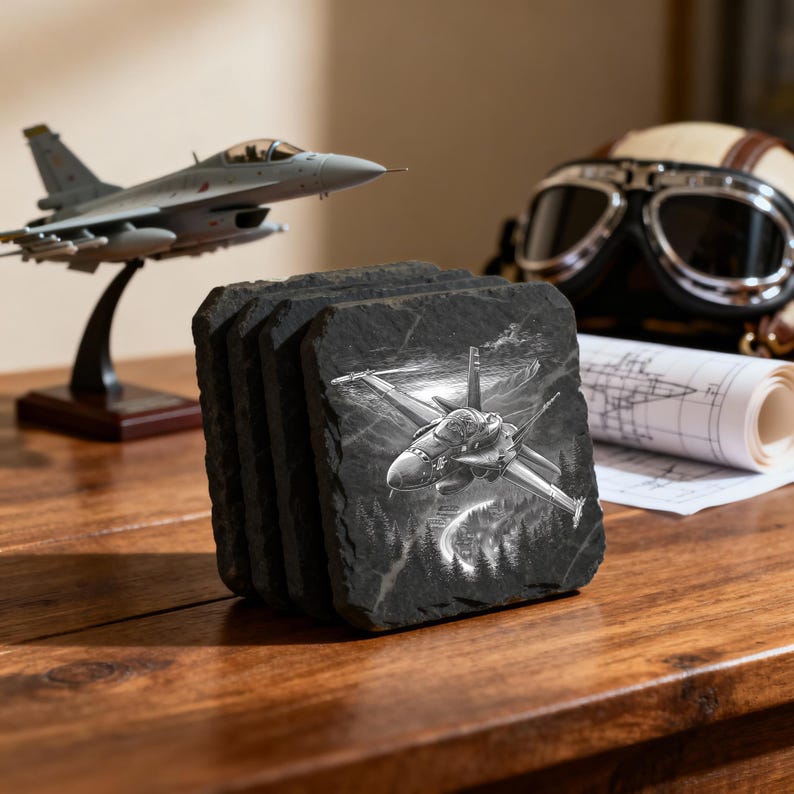 14 Fighter Jet Engraving Set – Laser Pngs for Slate Coasters - Etsy