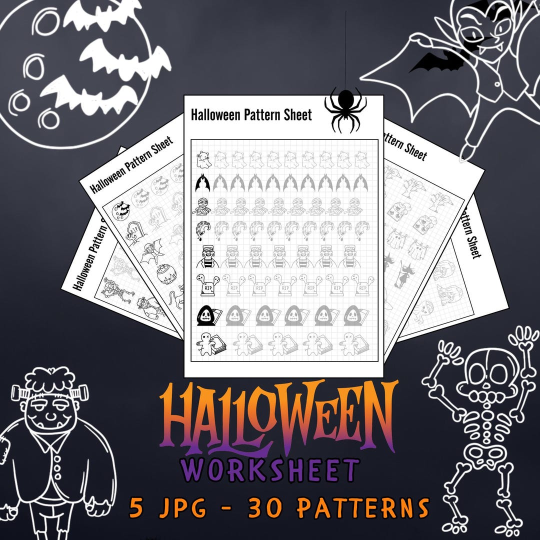 Halloween Tracing Worksheet for Adults, Shape and Pattern Tracing ...
