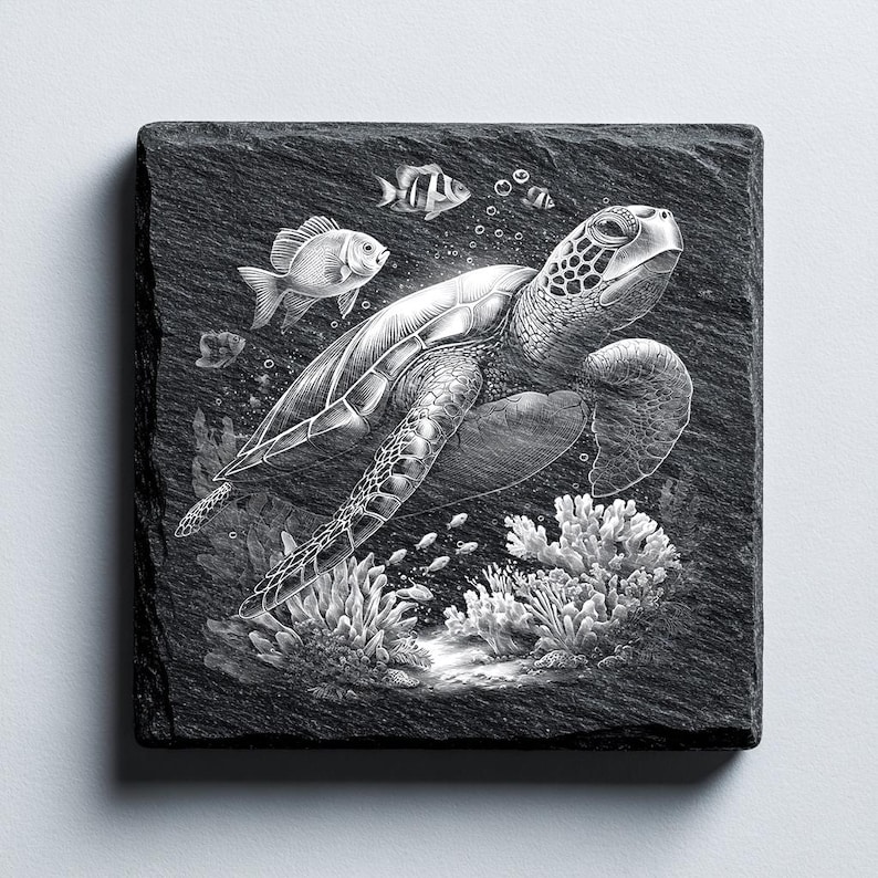 Turtle Engraving Bundle – Sea Turtle PNG Files for Laser Engraving and ...