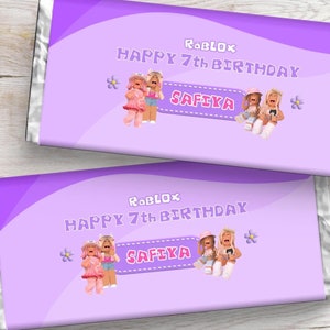 Roblox Girls Party Chocolate Wrapper Printable, Roblox Girl Chocolate ...