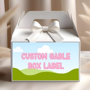 Custom Gable Box Labels Printable, Any Birthday Party Theme ...