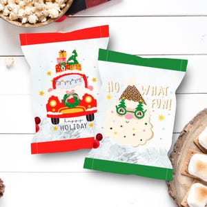 Jolly Christmas Chip Bags Printable, Chip Bag Template, Christmas Candy ...