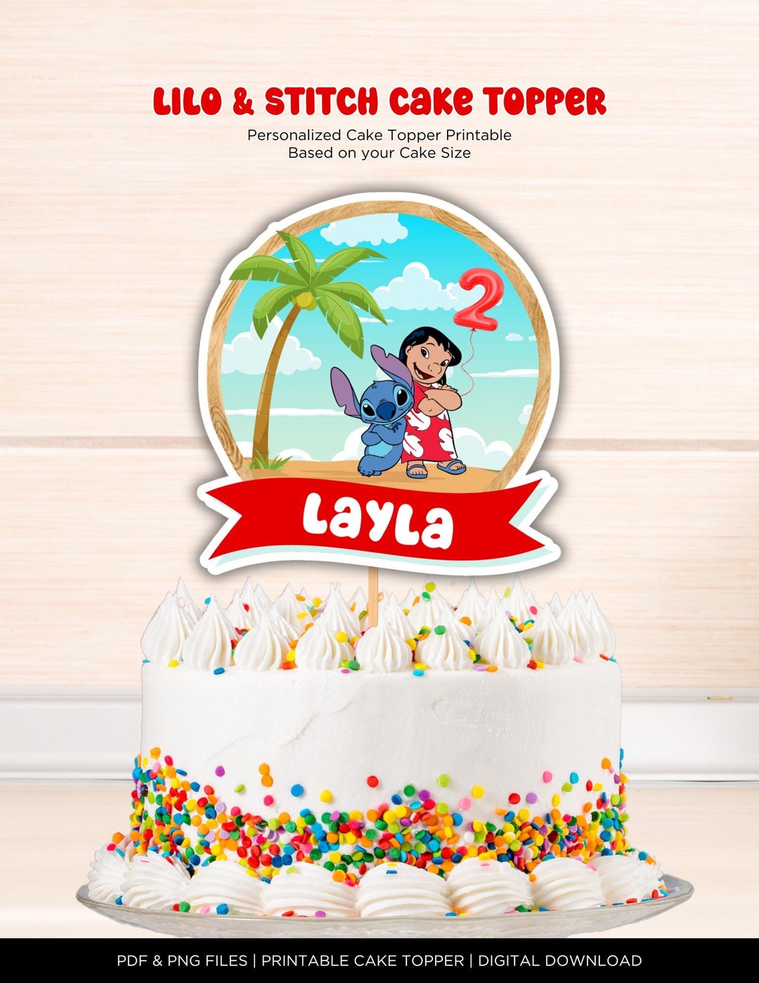 Lilo and Stitch Cake Topper Printable, Free 12 Pcs Lilo and Stitch ...