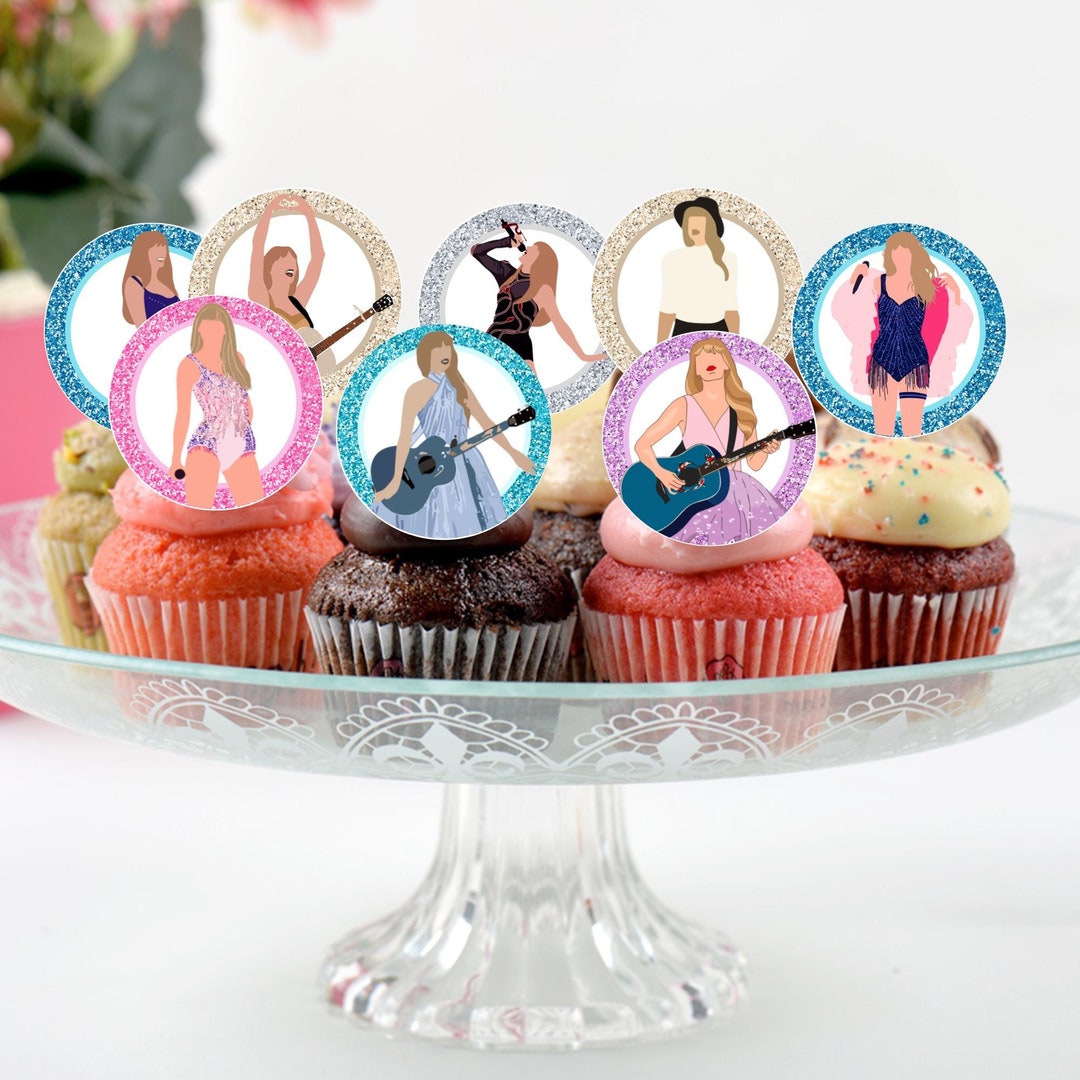 Taylor Swift Cupcake Toppers Printable, Swiftie Cupcake Toppers, Eras ...