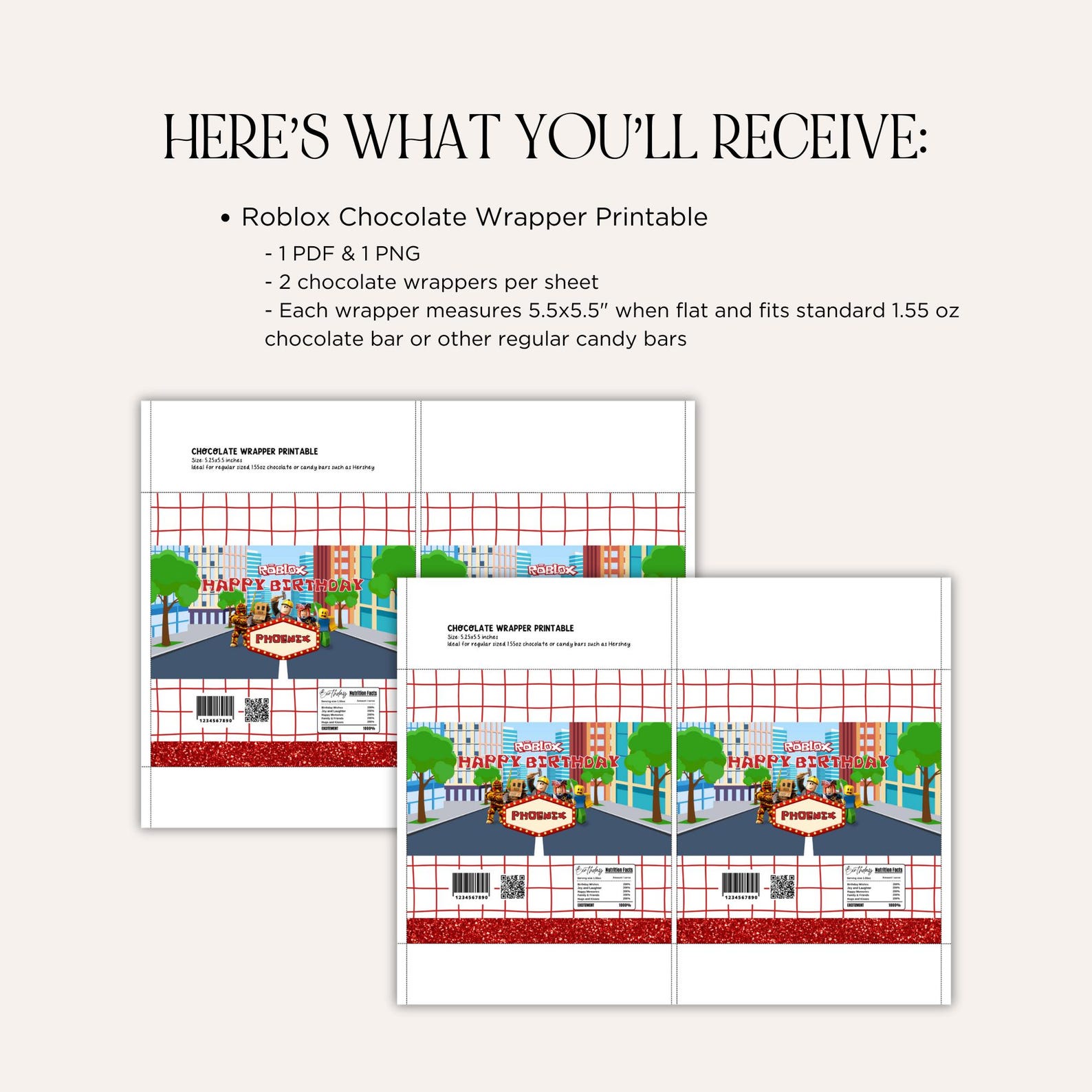 Roblox Chocolate Wrapper Printable, Roblox Chocolate Bar Wrapper ...