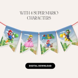 Super Mario Birthday Banner Printable, Super Mario Brothers Banners ...