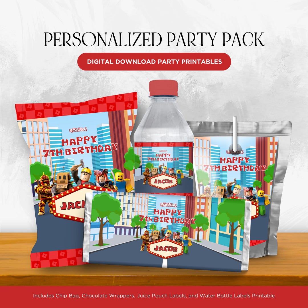 Roblox Boy Birthday Party Printables, Roblox Digital Party Kit ...