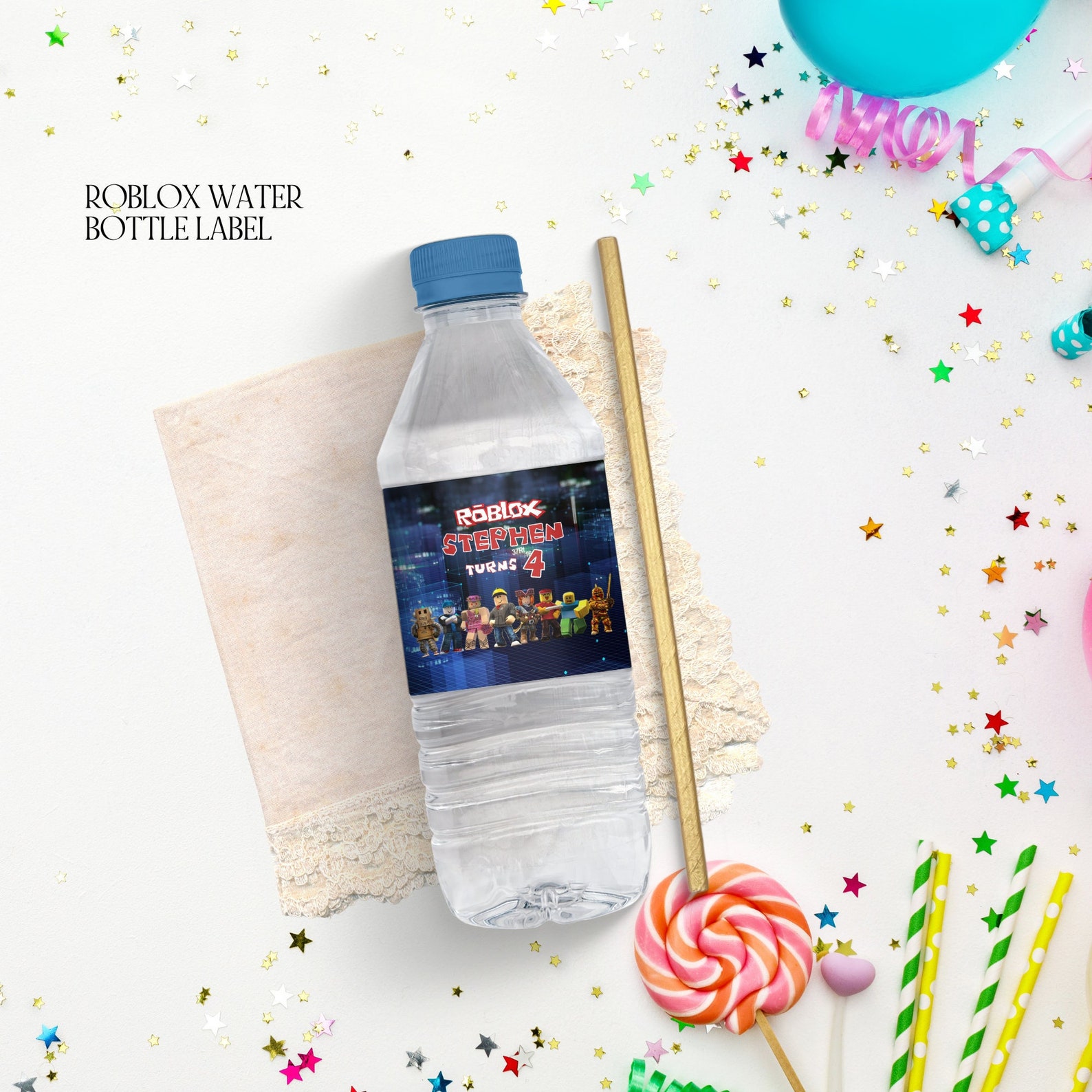 Roblox Water Bottle Labels Printable, Roblox Water Label Template ...