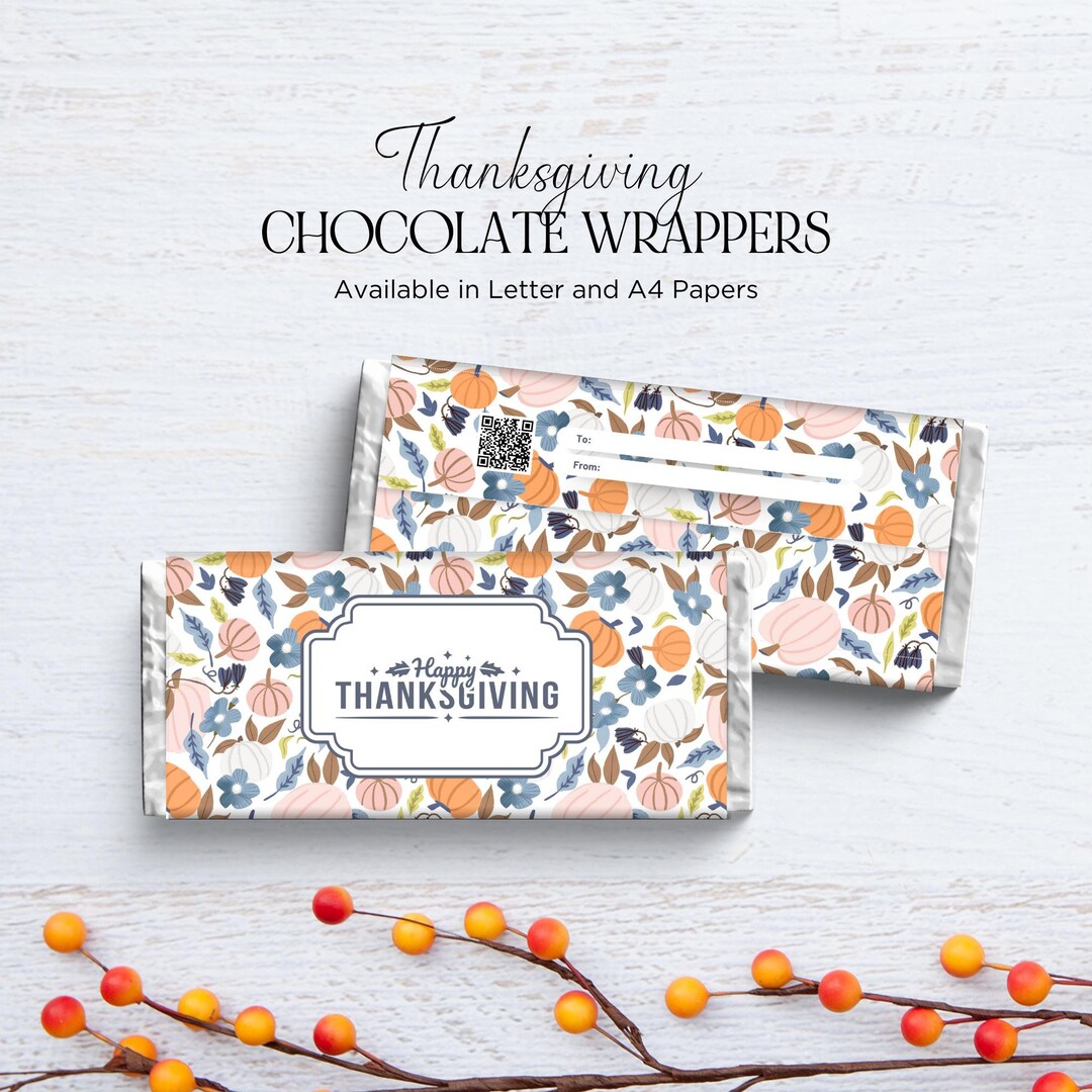 Thanksgiving Chocolate Bar Wrappers Printable, Thanksgiving Chocolate ...