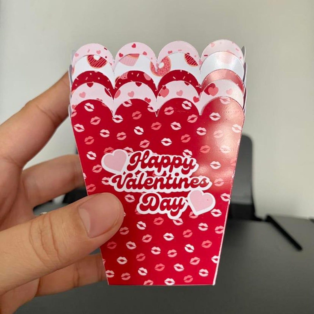 Valentines Popcorn Boxes Printable, Valentines Day Popcorn Boxes ...