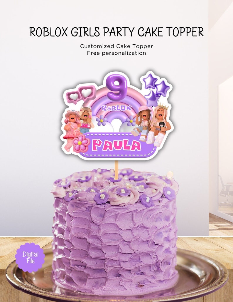 Roblox Girls Party Cake Topper Printable, Free 12 Pcs Roblox Girls ...