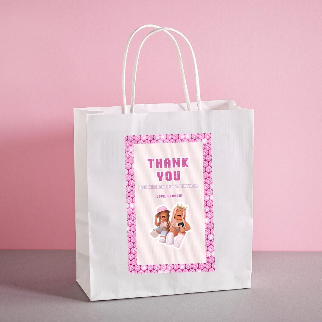 Roblox Girl Gift Bags Stickers Printable, Roblox Girl Gift Bag Labels ...