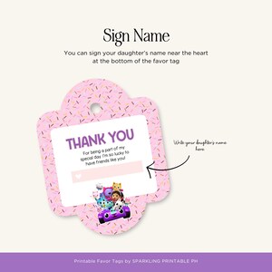 Gabbys Dollhouse Favor Tags Printable, Gabbys Dollhouse Gift Tag ...
