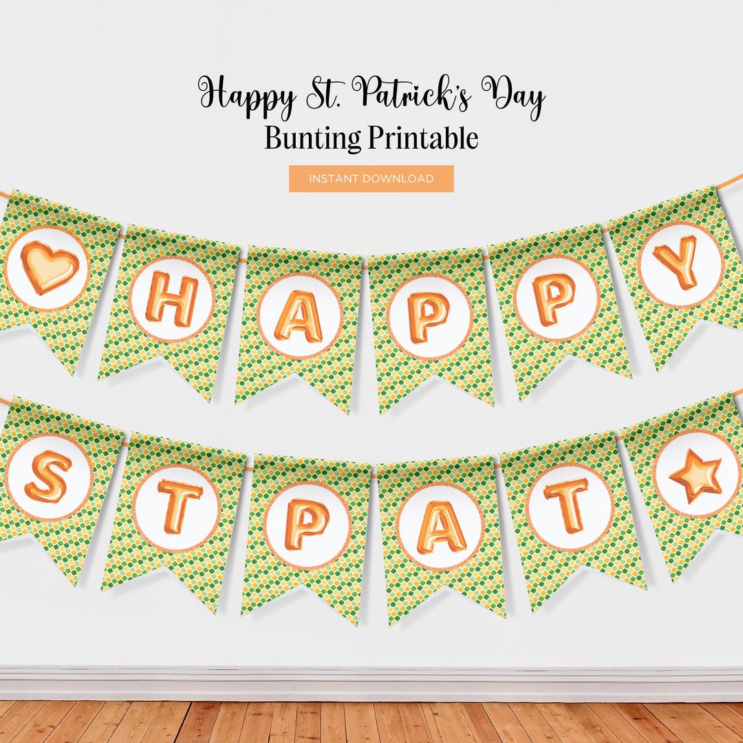 Happy St Patricks Day Banner Printable, Happy St Patricks Day Bunting ...