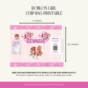Roblox Girl Chip Bag Printable, Roblox Girl Chips Bag, Roblox Girl ...