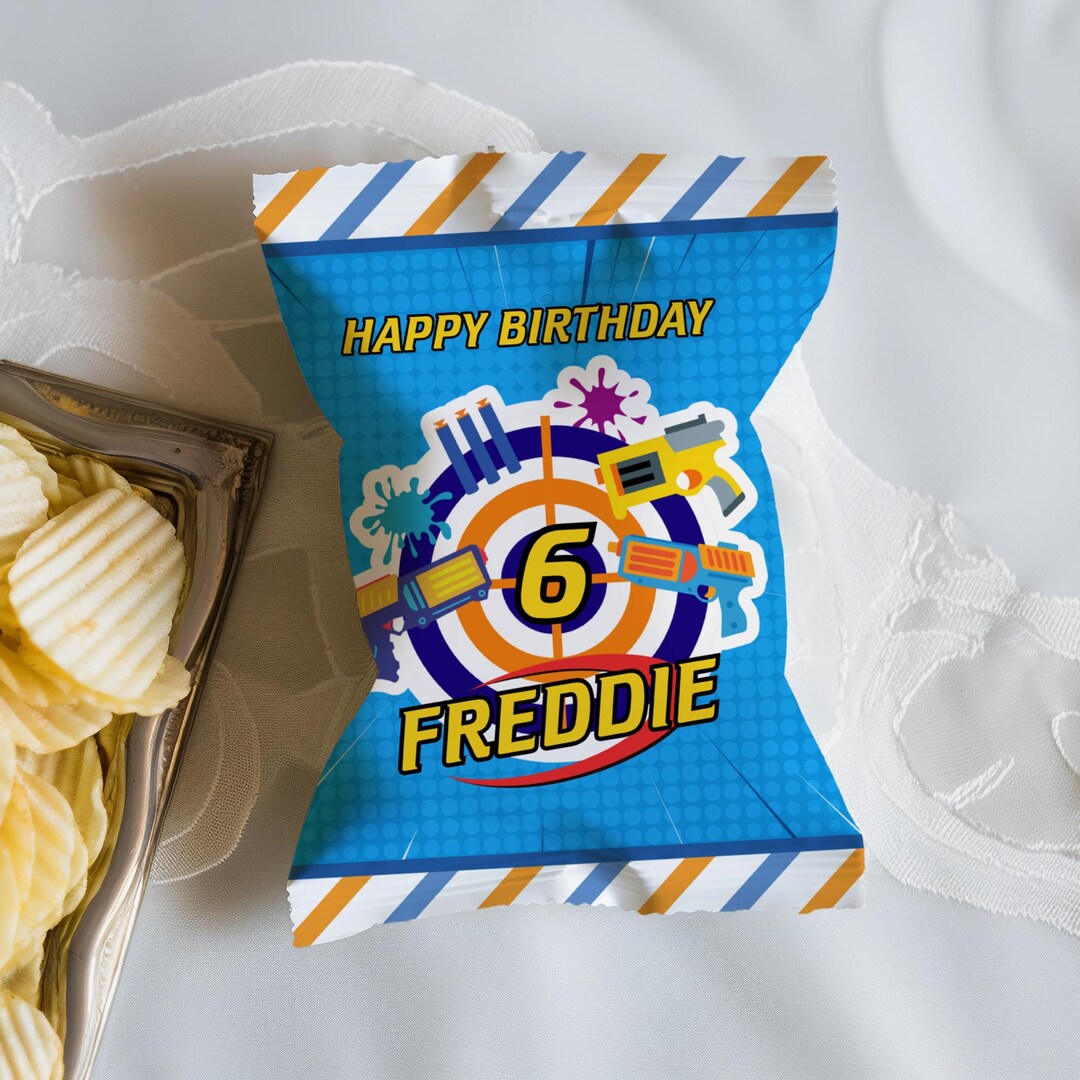 Nerf Chip Bags Printable, Nerf Chip Bags Template, Nerf Target Chip ...