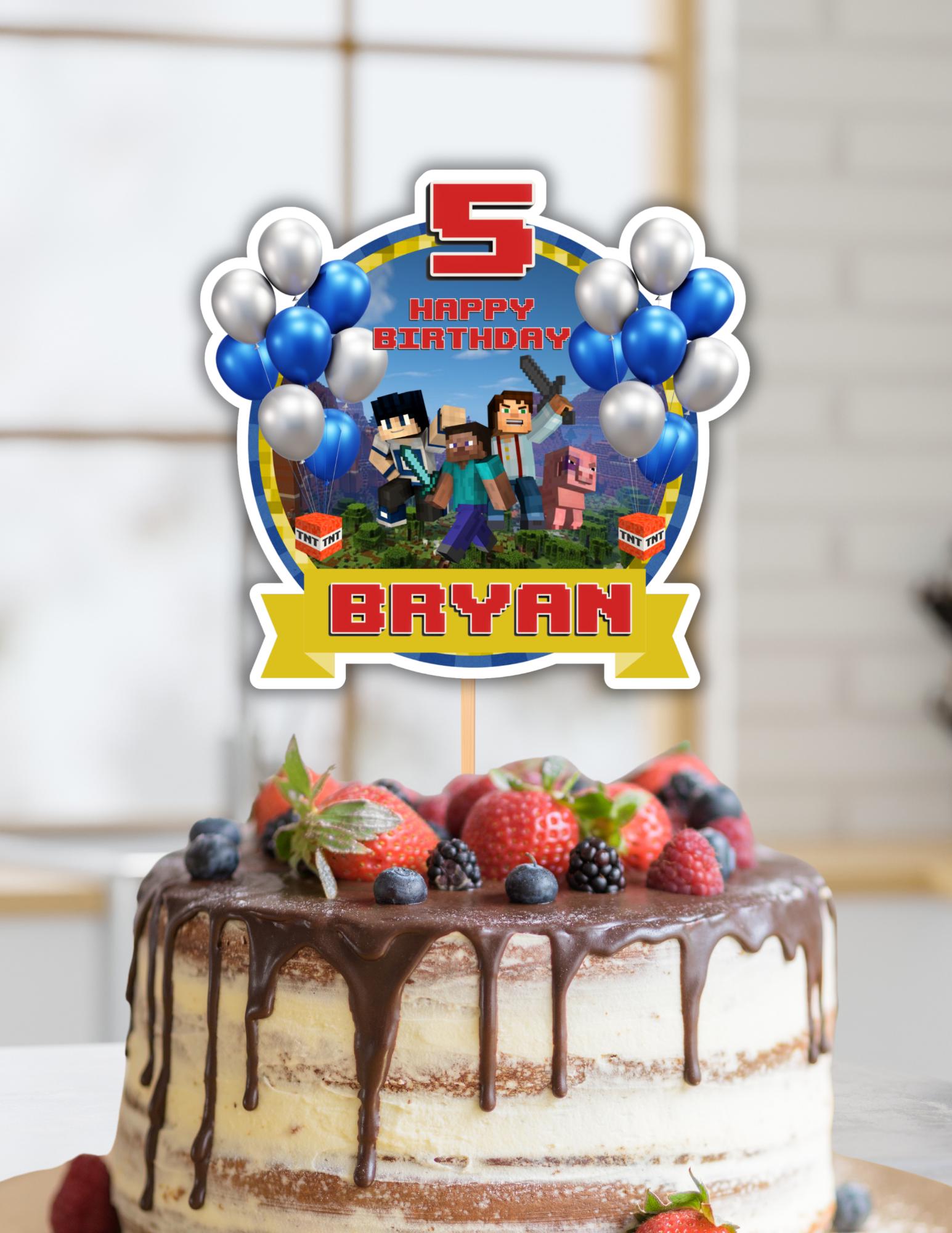 Minecrafter Cake Topper Printable Birthday, Minecrafter Cake Topper DIY ...