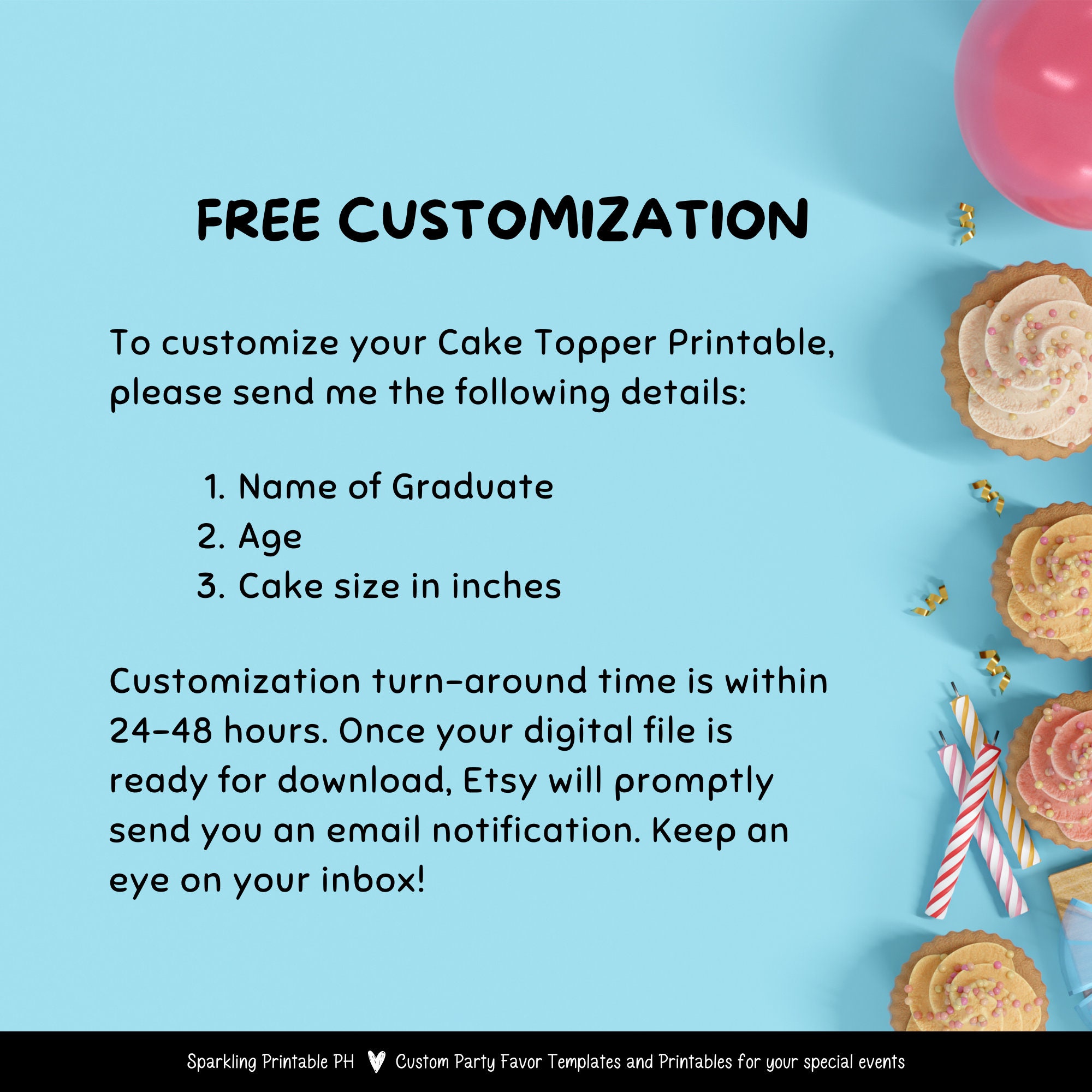 Graduation Cake Topper Printable, Graduation Cake Topper Girl ...