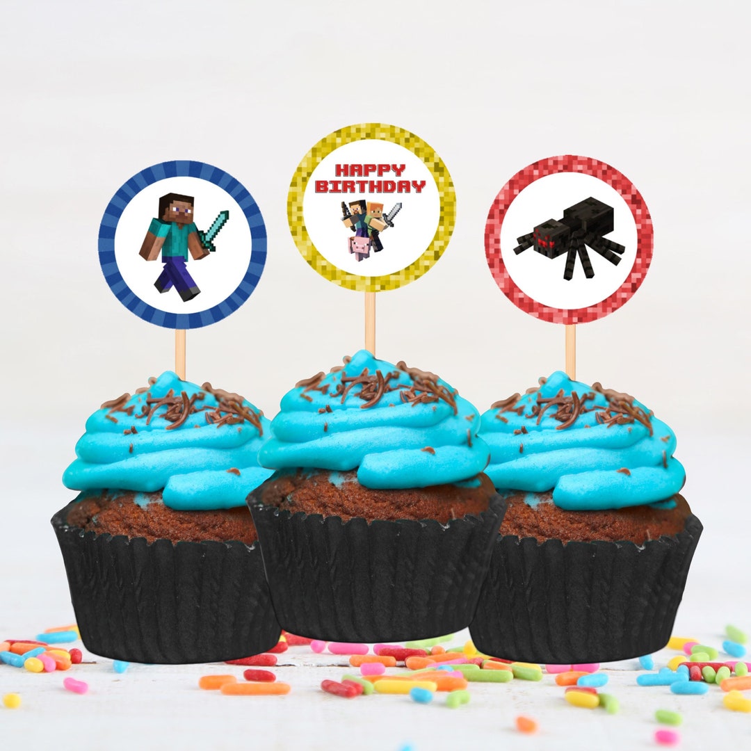 Gamer Cupcake Topper Printable, Video Game Cupcake Toppers, Printable ...