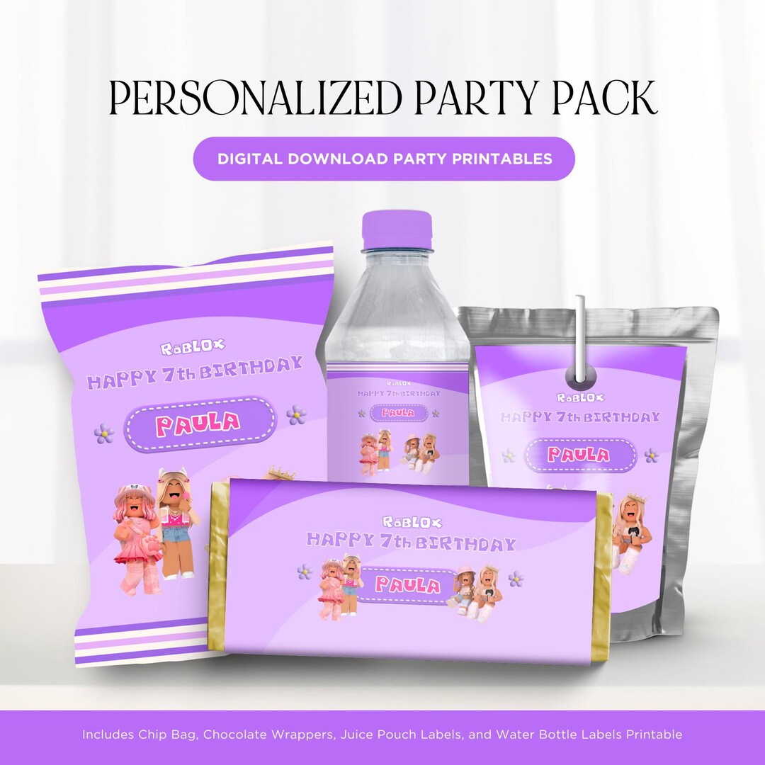 Roblox Girl Birthday Party Printables, Roblox Girl Digital Party Kit ...