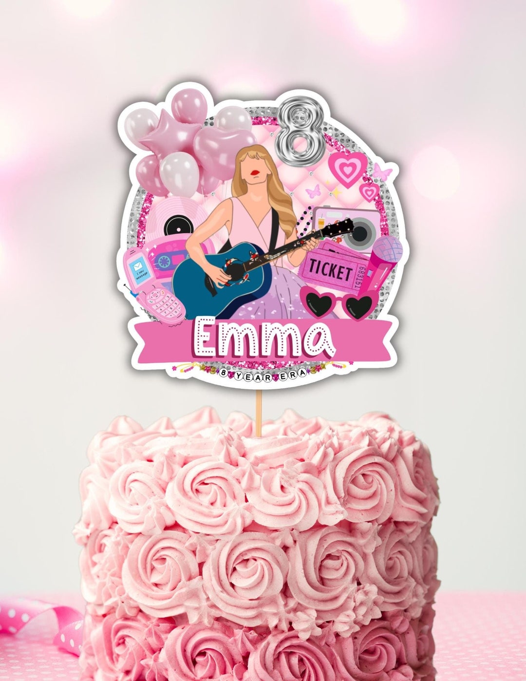 Swiftie Cake Topper Printable, Eras Tour Cake Topper Printable, Pop ...