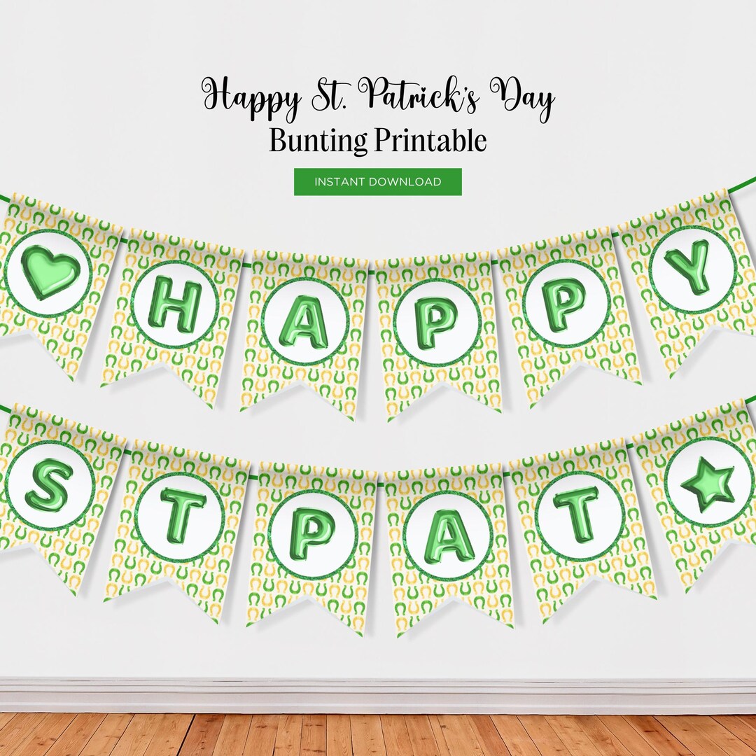 Happy St Patricks Day Bunting Printable, Happy St Patricks Day Banner ...