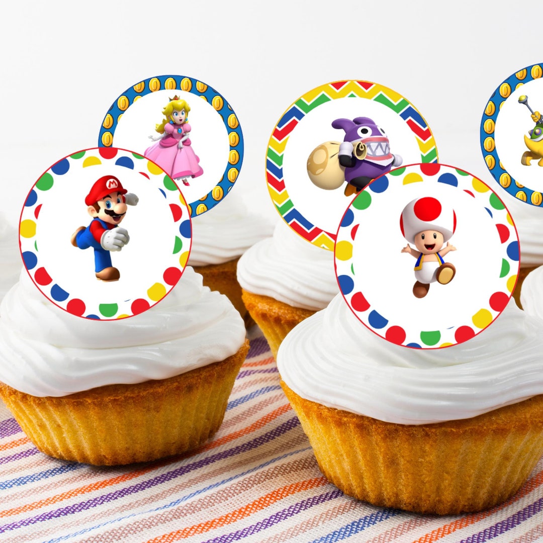 Super Mario Brothers Cupcake Toppers Printable, Super Mario Cupcake ...