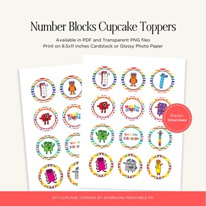 Number Blocks Cupcake Topper Printable, Number Blocks Birthday Cupcake ...